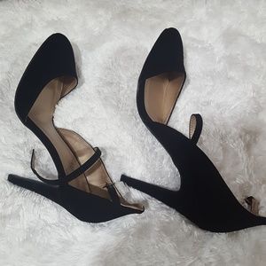 Qupid | Shoes | Quips Beautiful Black Nubuck Heels | Poshmark